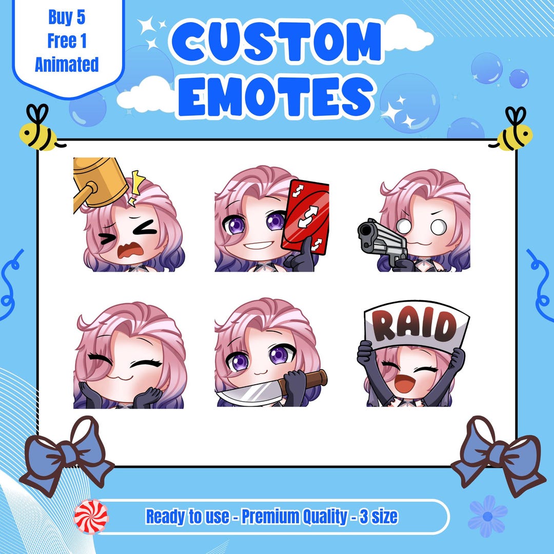 Custom Cute Emote Pack - Animated Twitch Emotes, Pet Animal Emojis ...