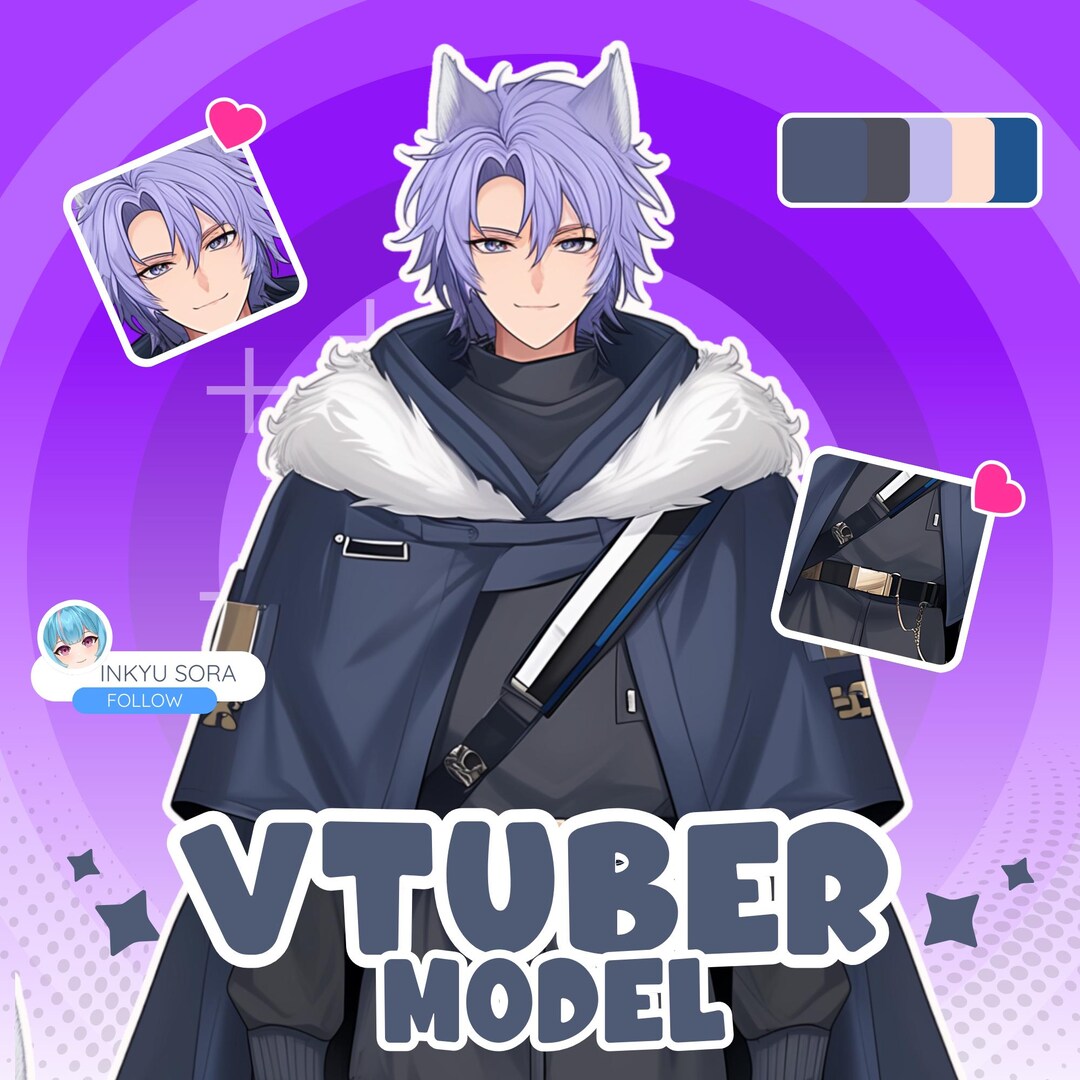 Gothic Anime Vtuber Model – Dark Aesthetic Live2d Avatar for Streamers ...