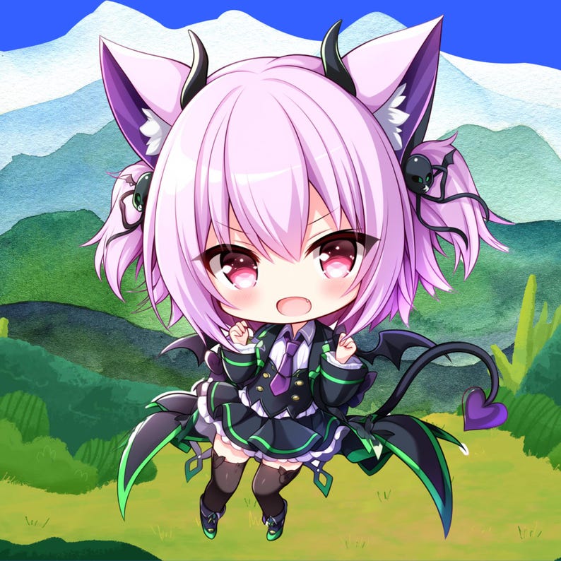 Cute Chibi Art Print, Kawaii Chibi Illustration, Anime Character, Chibi ...