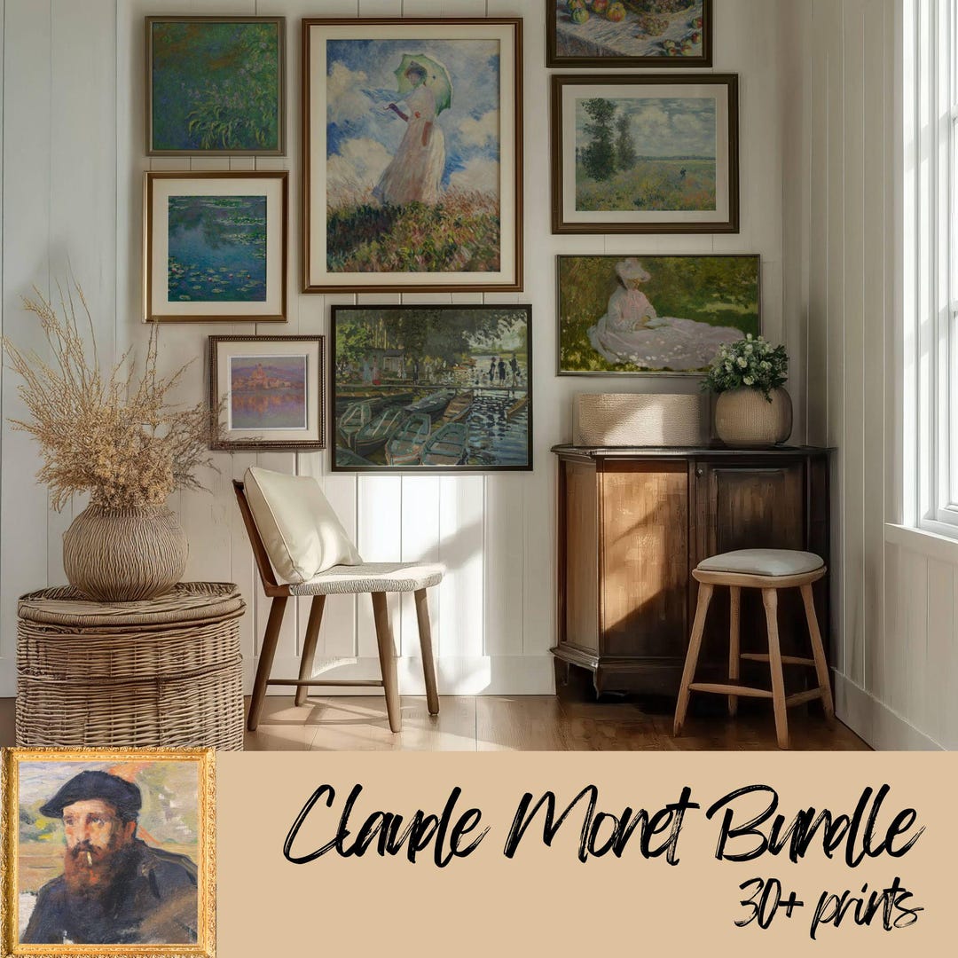 Claude Monet Wall Art Bundle | 30 Vintage Prints | Impressionist ...