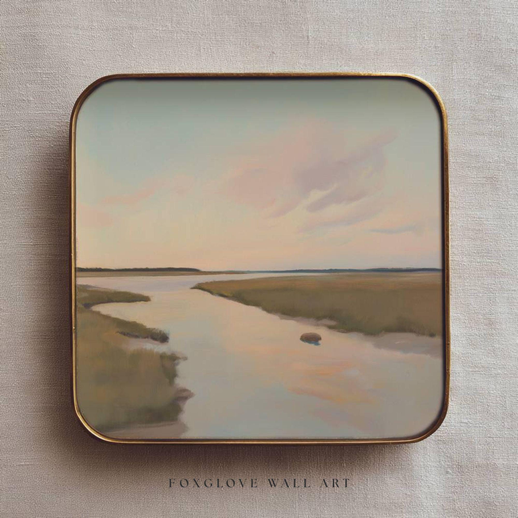 Sunset Marsh Landscape Printable | Pastel Lowcountry Art | Farmhouse ...