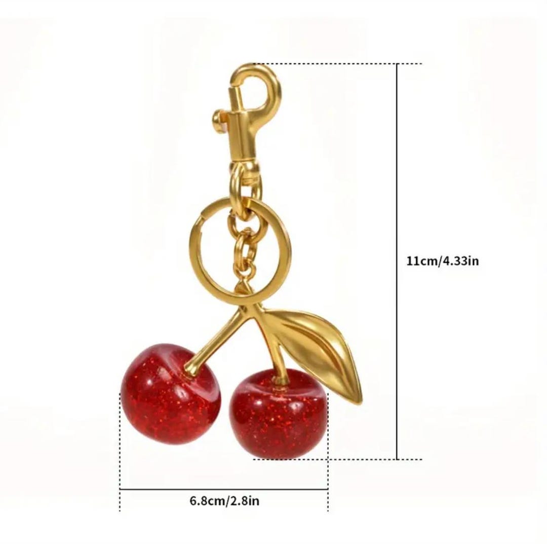 Cherry Handmade Keychain Bold, Vibrant, and One-of-a-kind, Coach Style ...