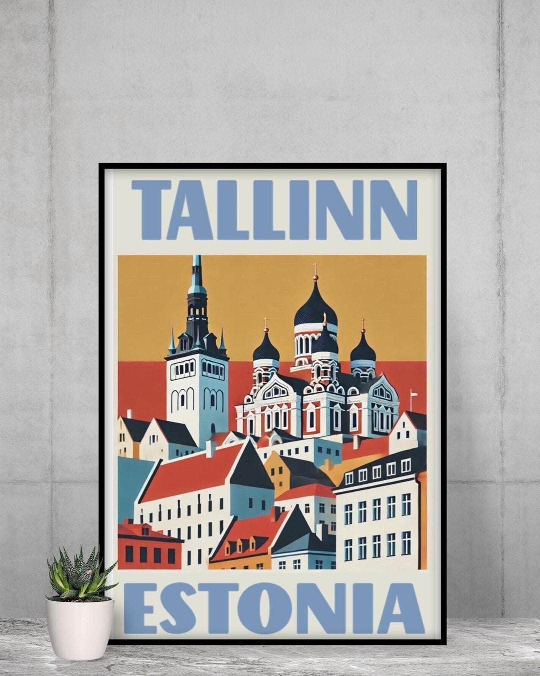 Tallinn Minimalist Poster | Estonia Cathedral Bold Print | Tallinn City ...