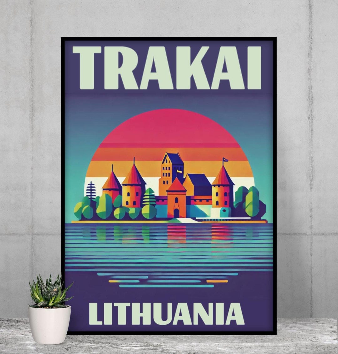 Trakai Island Poster | Lithuania Travel Wall Art | Vilnius Trakai ...