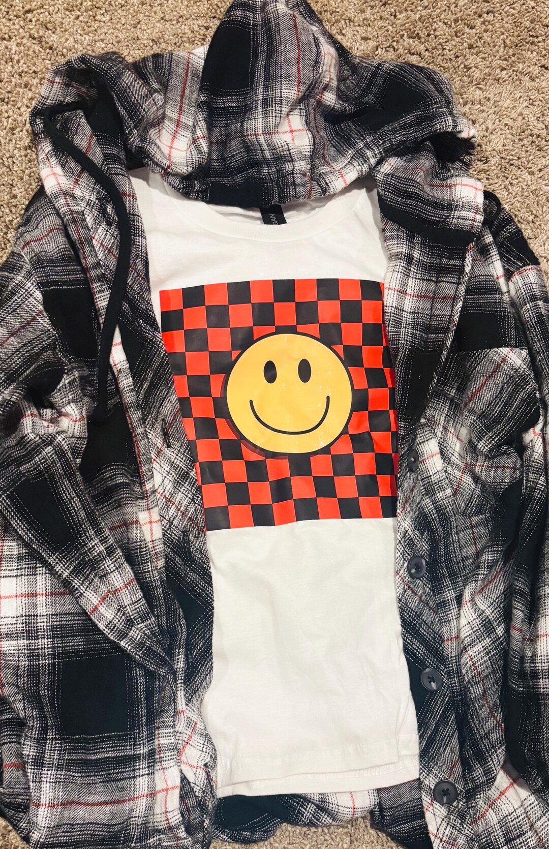Smiley Face Checkers Shirt for Kids or Adults - Etsy