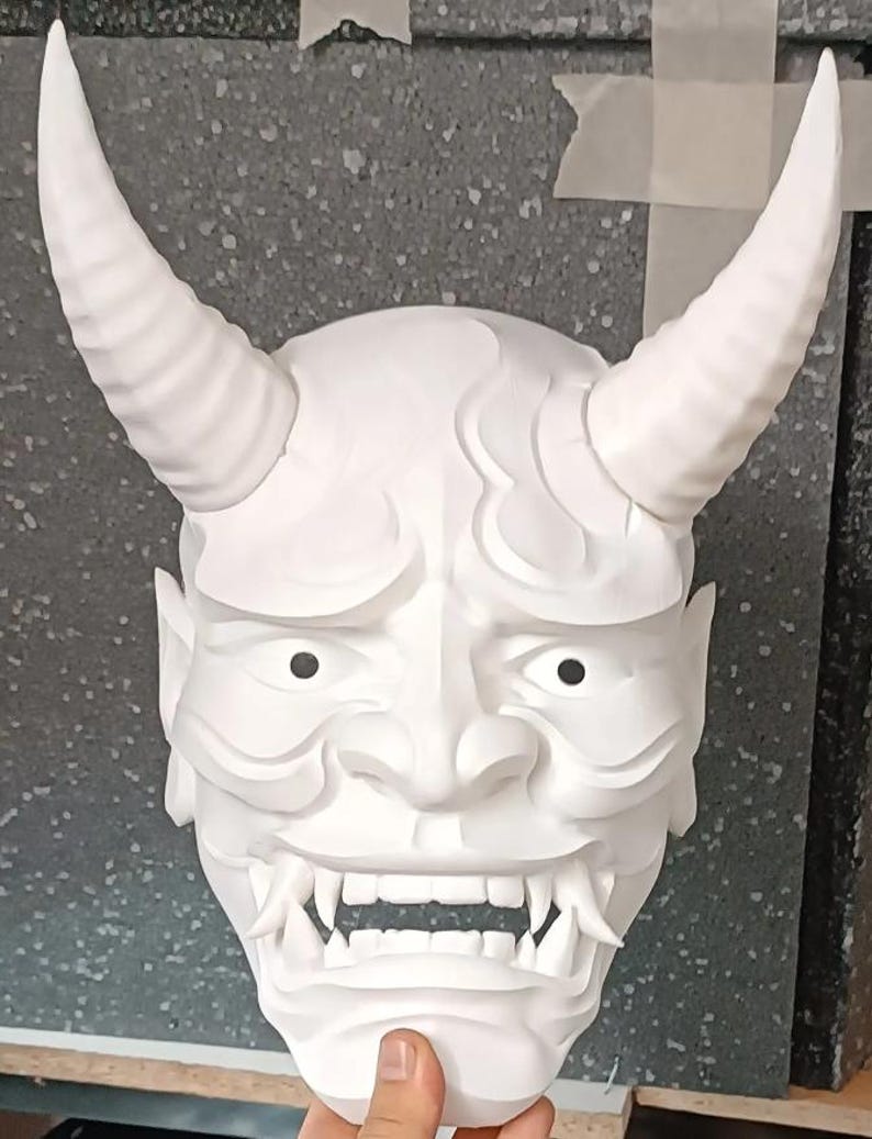 Oni Mask | 3D Printed Traditional Japanese Hannya Demon Realistic ...