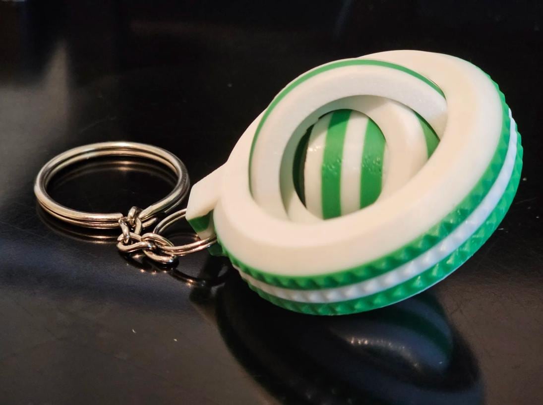 Rotating Rings Fidget Toy 3D Printed Keychain - Etsy