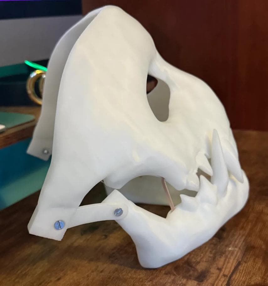Skull Mask With Moveable Jaw | 3D Printed Articulated Haunt Costume ...