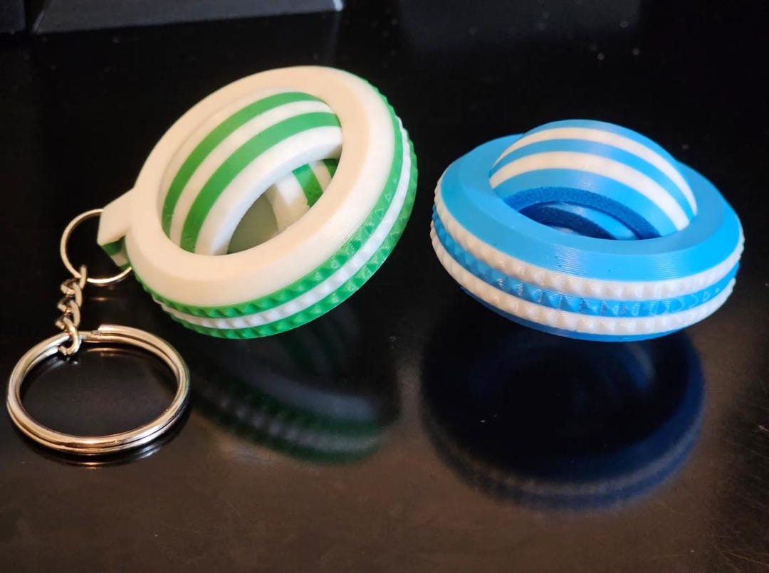 Rotating Rings Fidget Toy 3D Printed Keychain - Etsy