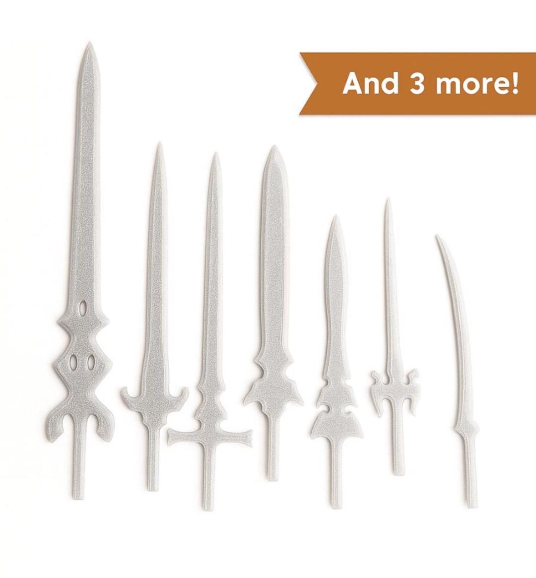 Sword Set for Dummy 13 | 10 Pieces | 3D Printed Action Figure Weapon ...