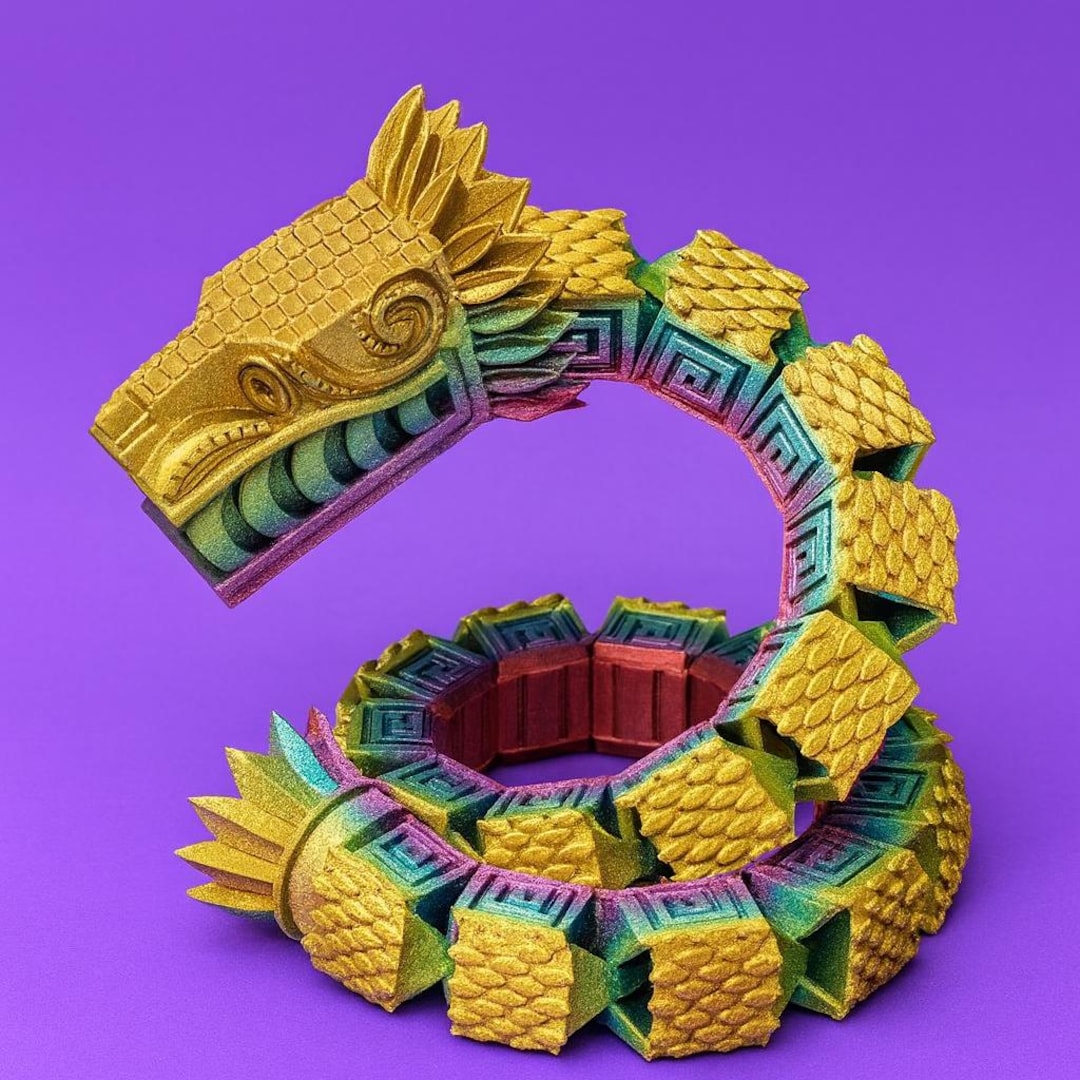 Quetzalcoatl Toy | 3D Printed Flexible Ancient Aztec Mythical Snake God ...