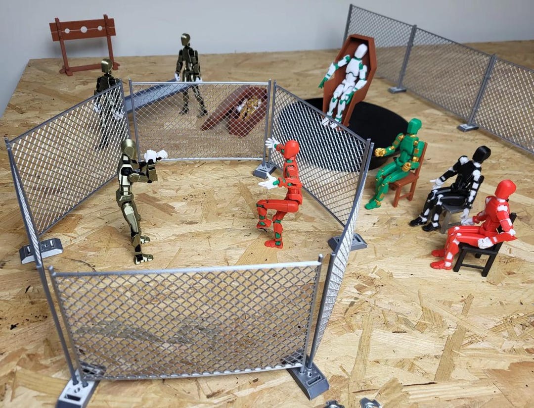 3D Printed Modular Fence for Action Figures | Cage Sports Arena ...