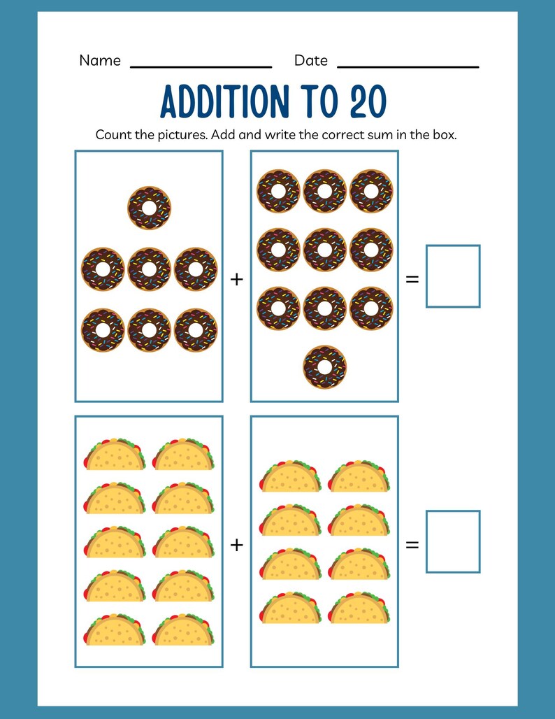 Numbers 1 to 20 Worksheets | Prek Counting Activities & Kindergarten ...