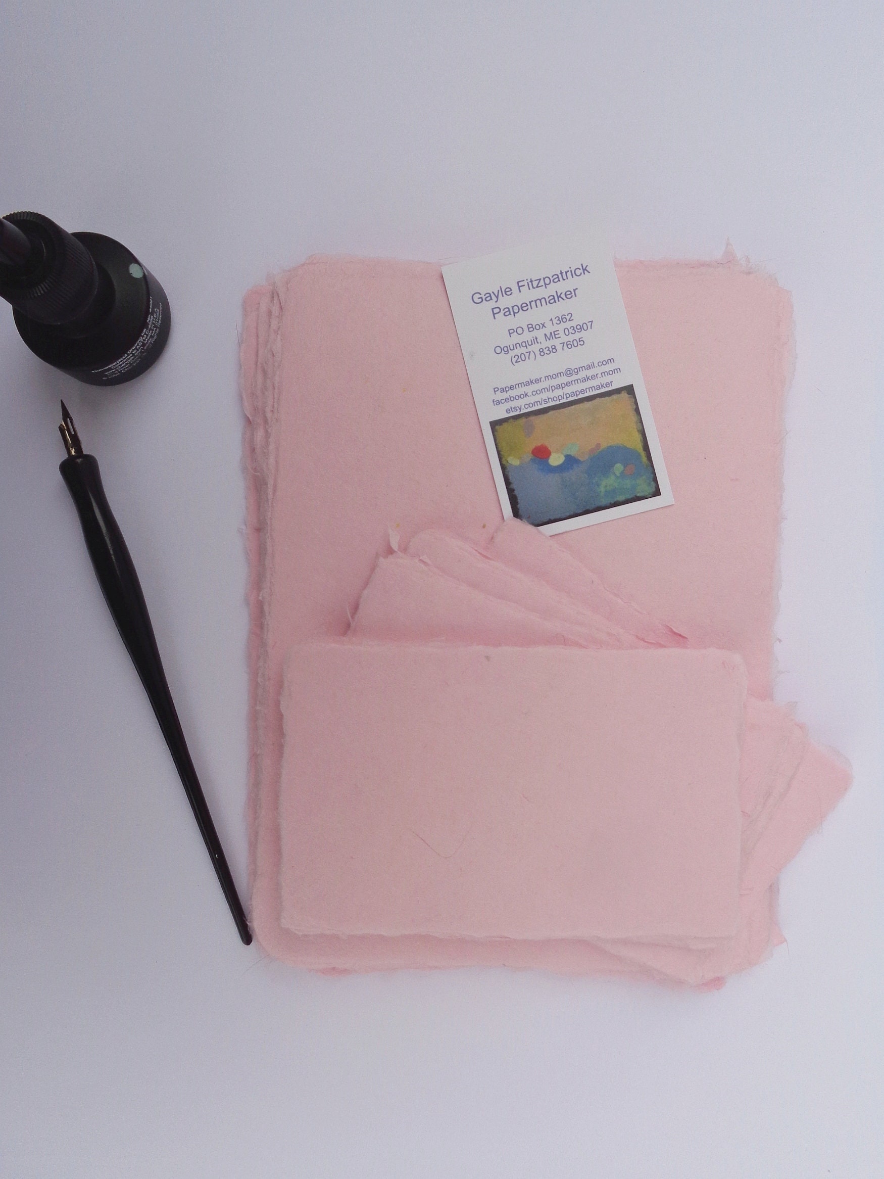 Ten Small Sheets of Rose Handmade Abaca Kozo Paper Paper, Party & Kids ...