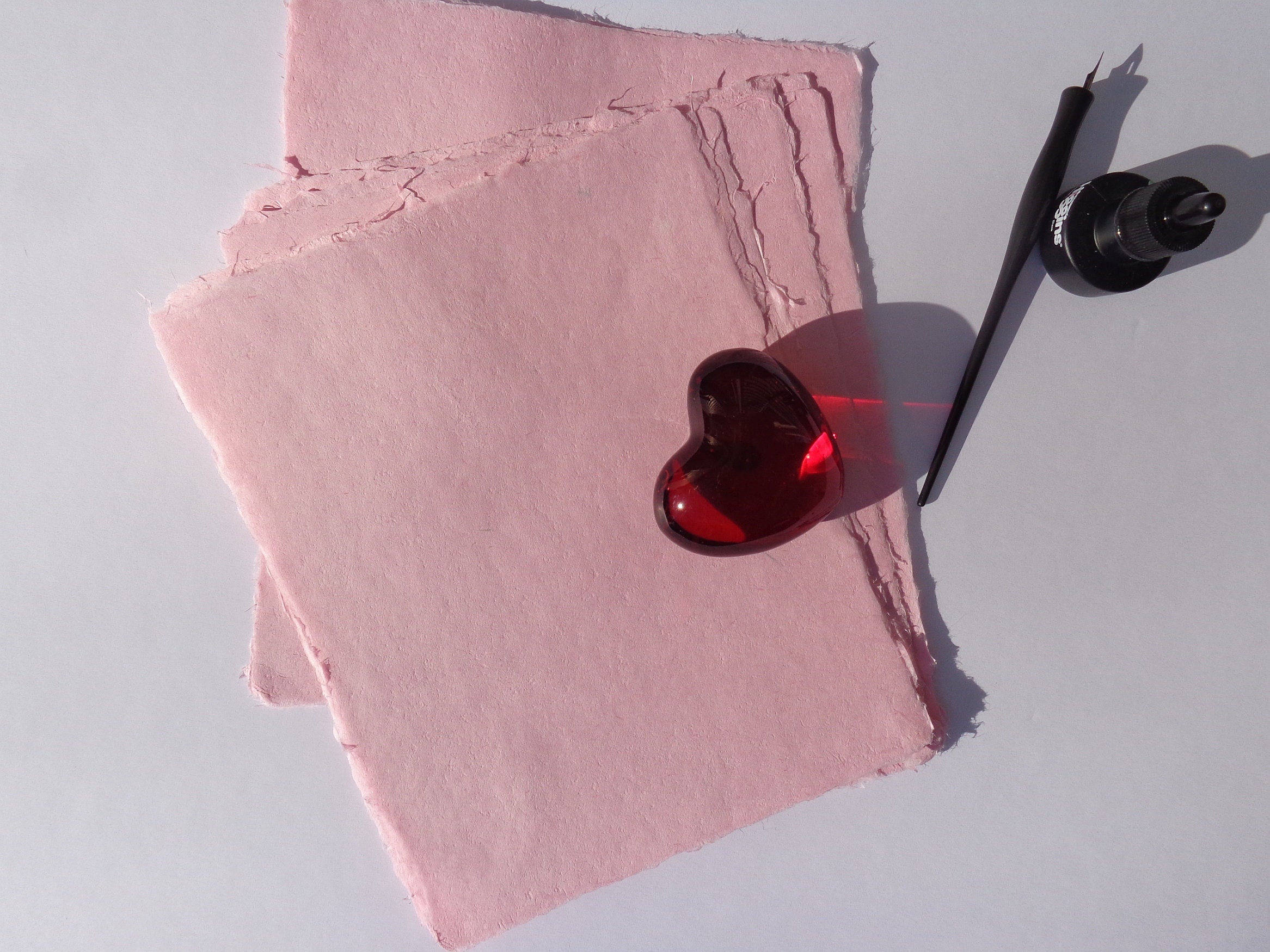 Ten Small Sheets of Rose Handmade Abaca Kozo Paper Paper, Party & Kids ...