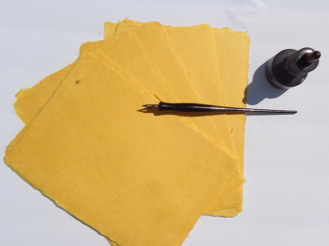 6 X 8 Inch Golden Yellow Abaca Kozo Paper, 10 Sheets - Etsy