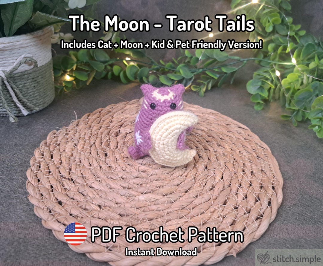 Moon Cat Crochet Pattern – Amigurumi Tarot Cat PDF – Zodiac Plush Toy ...
