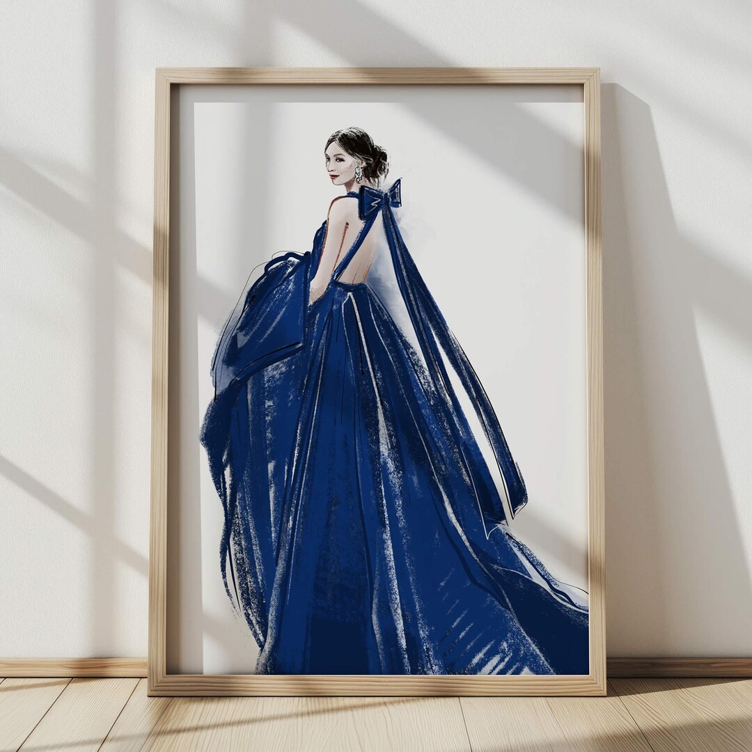 Fashion Illustration Instant Download Wall Art, Model Woman Printable ...