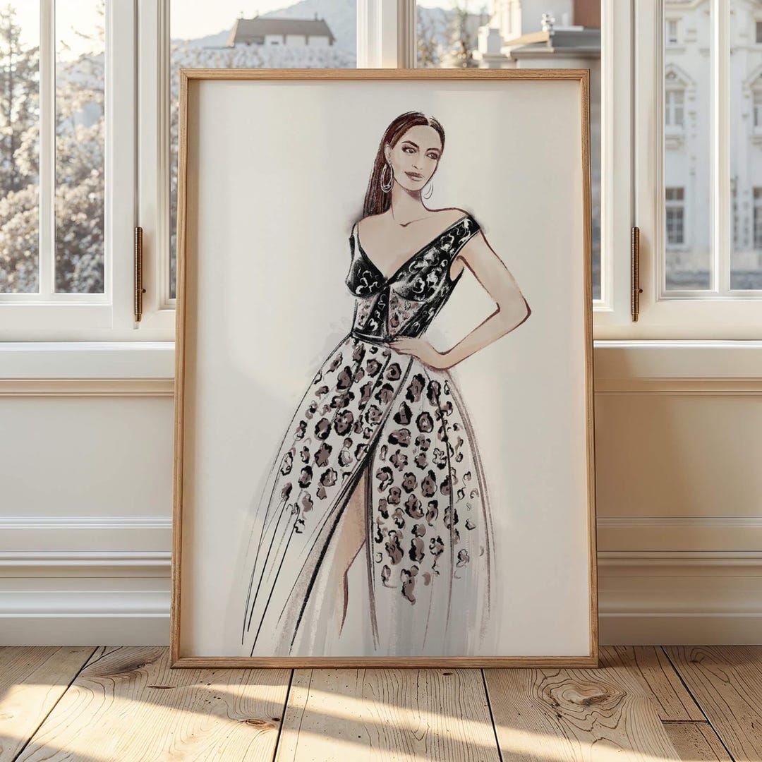 Fashion Illustration Instant Download Wall Art, Model Woman Printable ...
