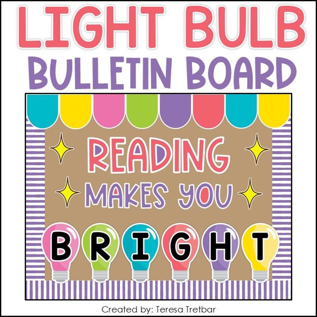 Reading Math Bulletin Board: Light Bulb Classroom Decor - Etsy