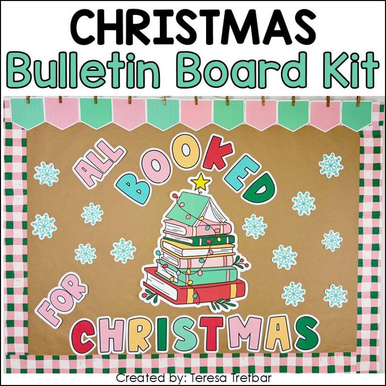 Christmas Library Bulletin Board All Booked for Christmas Reading ...