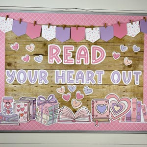Library Valentine Bulletin Board | Reading Bulletin Board | Valentine ...
