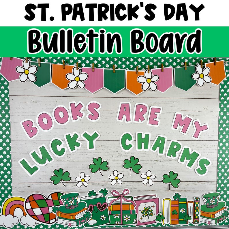 St. Patrick's Day Library Reading Bulletin Board | Books Are My Lucky ...