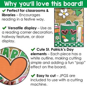 St. Patrick's Day Library Reading Bulletin Board | Books Are My Lucky ...
