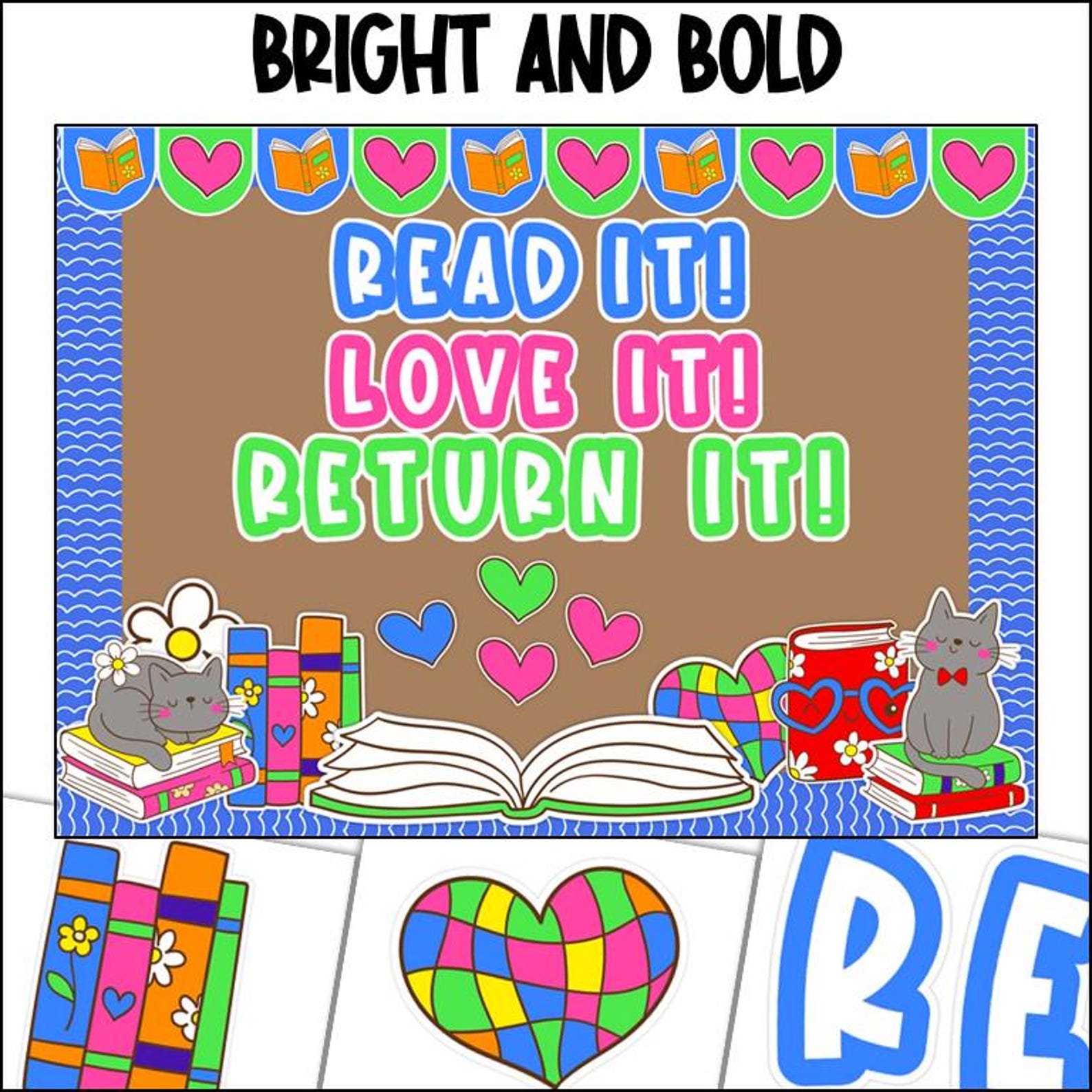 Read It, Love It, Return It Library Bulletin Board Decor - Etsy