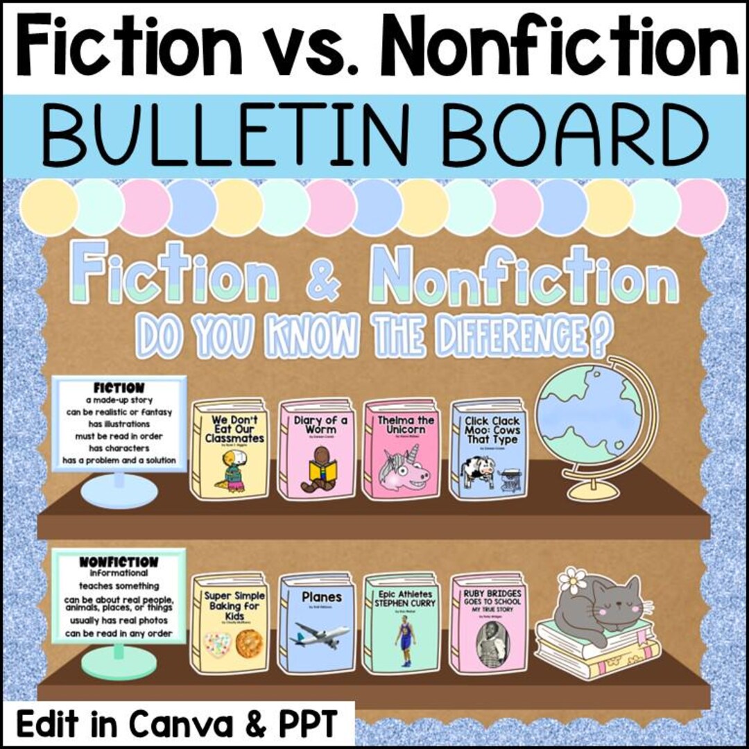 Fiction Nonfiction Library Bookshelf Bulletin Board Genre Teaching ...