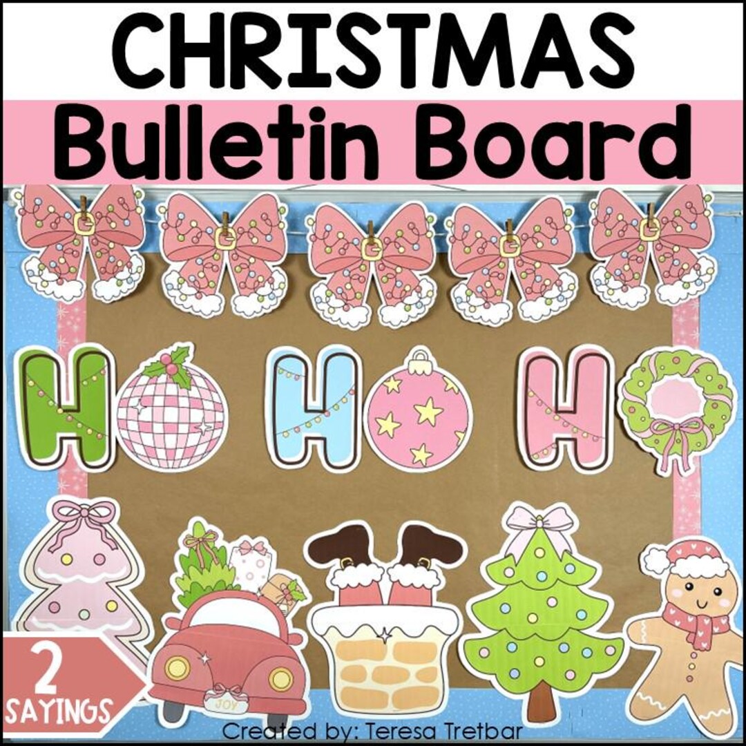 Christmas Bulletin Board Kit HO HO HO & Tis the Season to Be Jolly ...