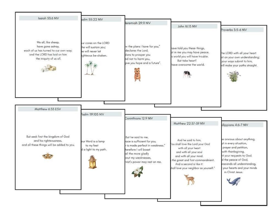 42 Bible Memory Verses for the Year for Homeschool or Family Bible Time ...
