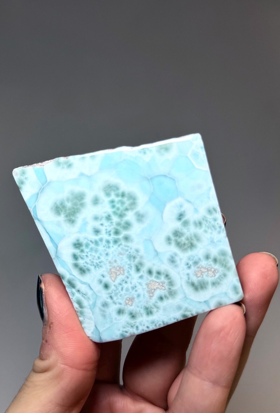 High Quality Larimar With Green Slab | Blue Crystals | Rare Larimar ...