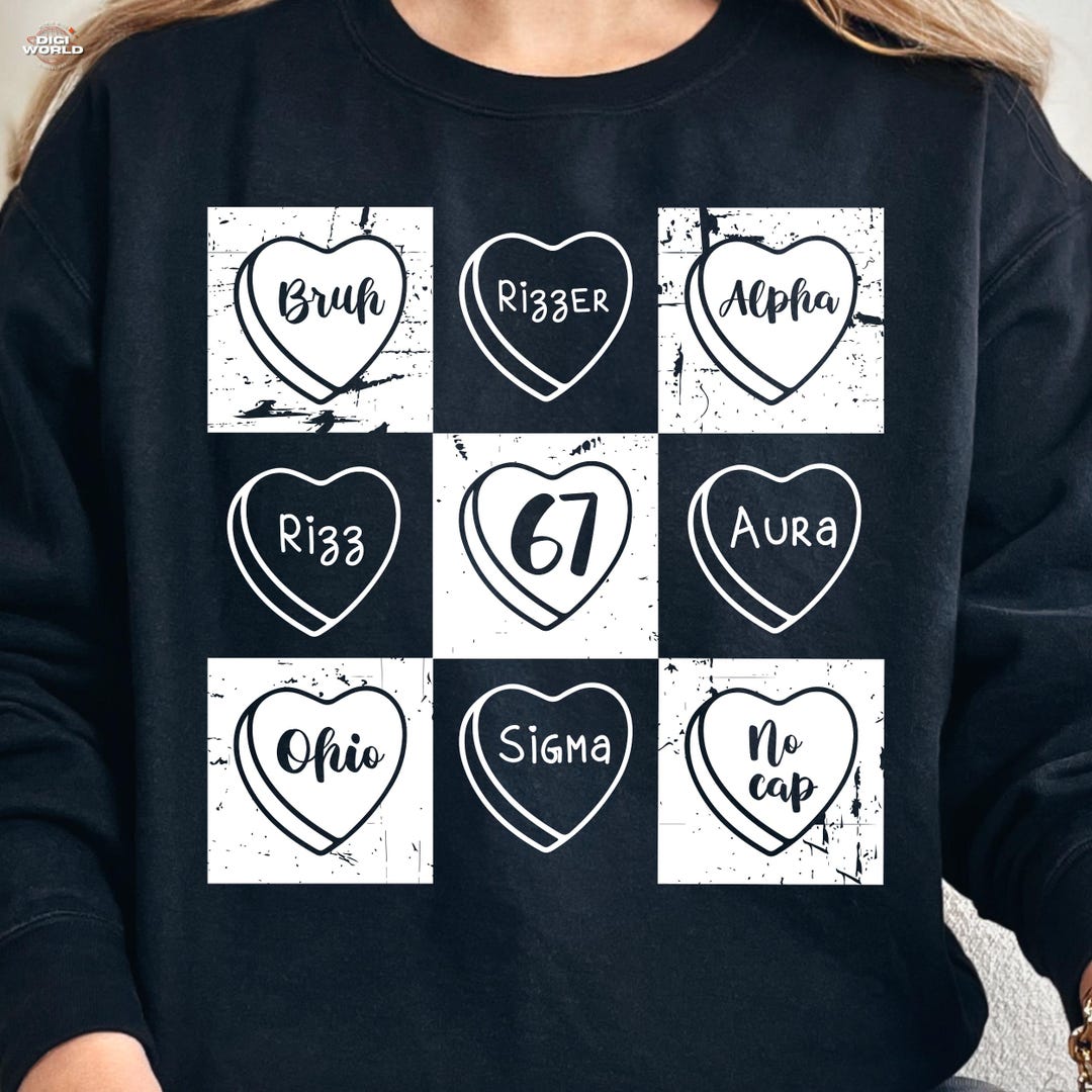 Brain Rot Valentine PNG Bundle | Gen Z Meme Hearts | Bruh Rizz Sigma No ...