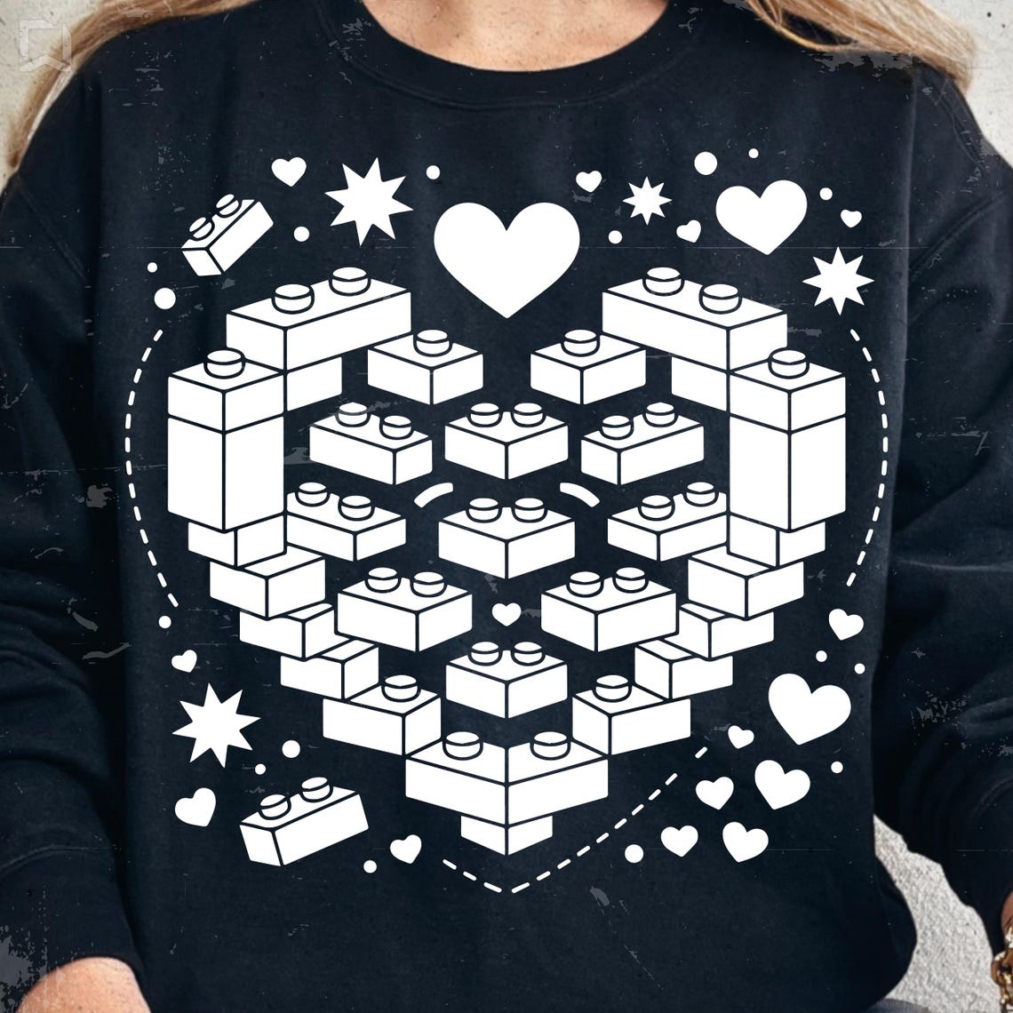 Building Blocks Heart SVG | Toy Brick Love Design PNG | Kids Valentine ...