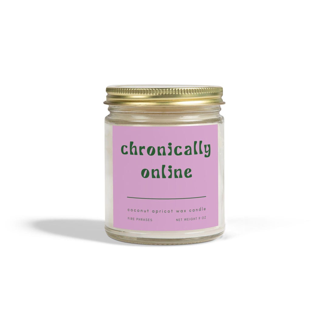 Funny Candle, Gen Z Meme, Coconut Apricot Wax, Chronically Online, 9oz ...