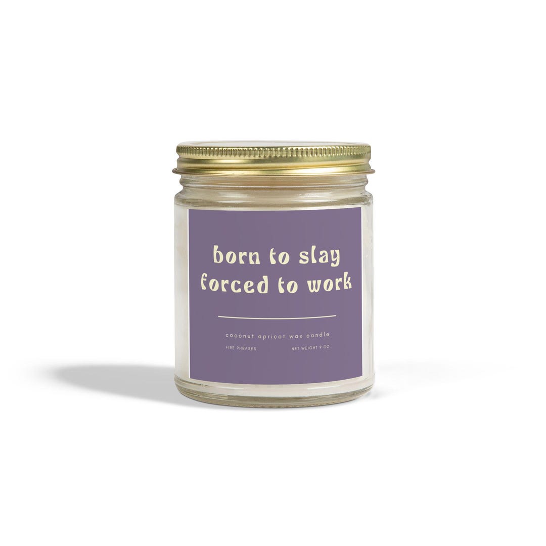 Funny Candle, Gen Z Meme, Coconut Apricot Wax, Born to Slay Forced to ...