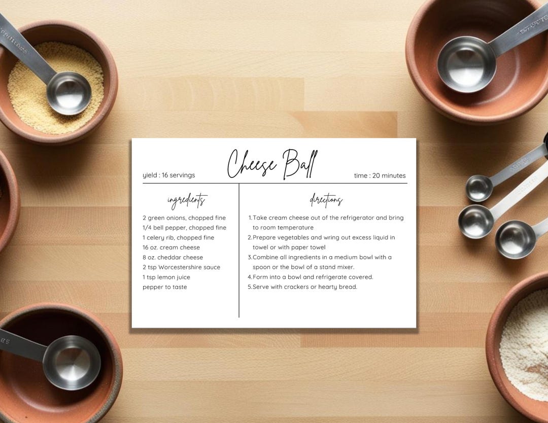Recipe Card Canva Template Fully Customizable in Canva Printable ...