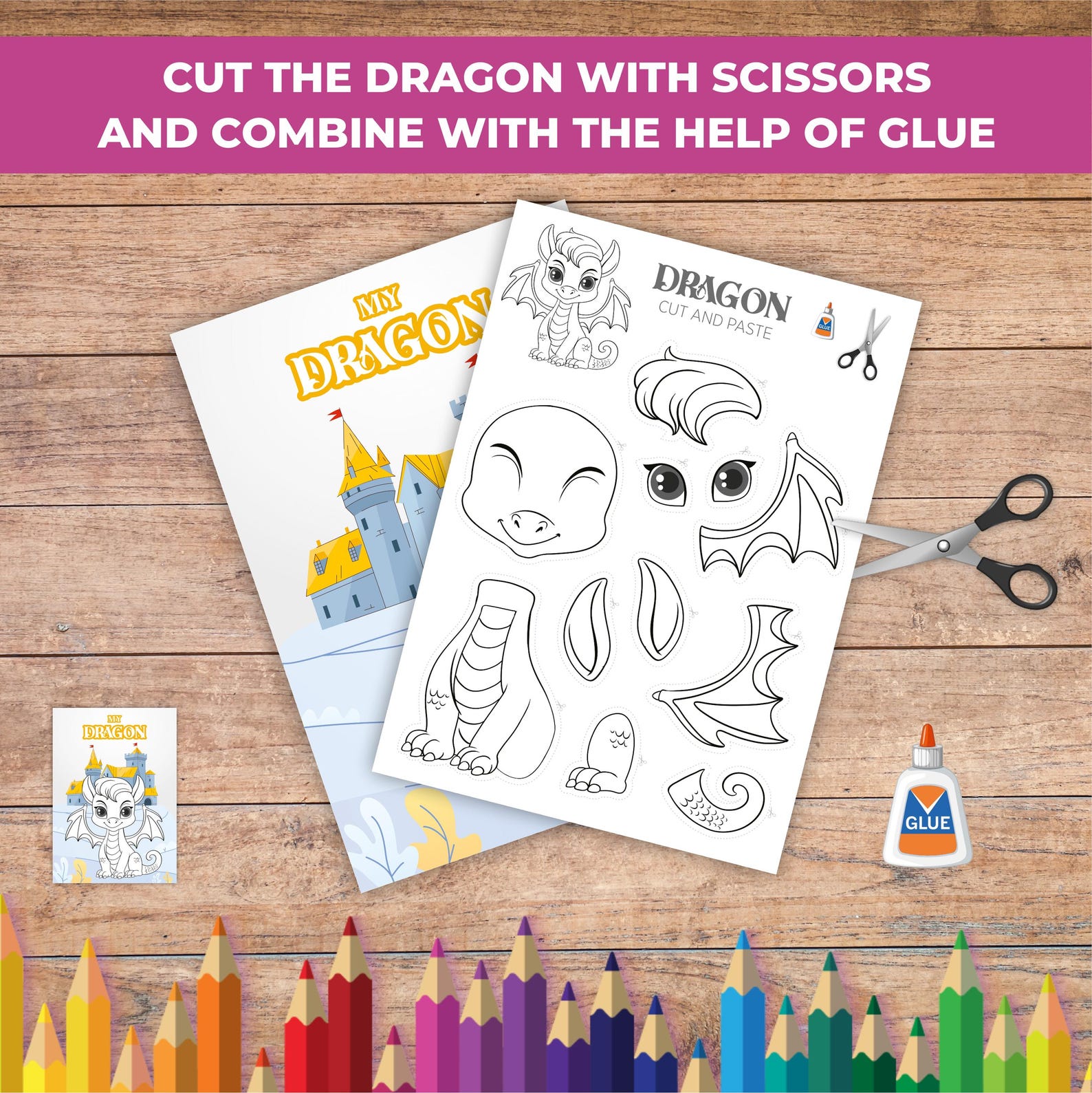 Create Your Own Fun Dragon! Cut-and-paste and Color Craft Activity, Fun ...