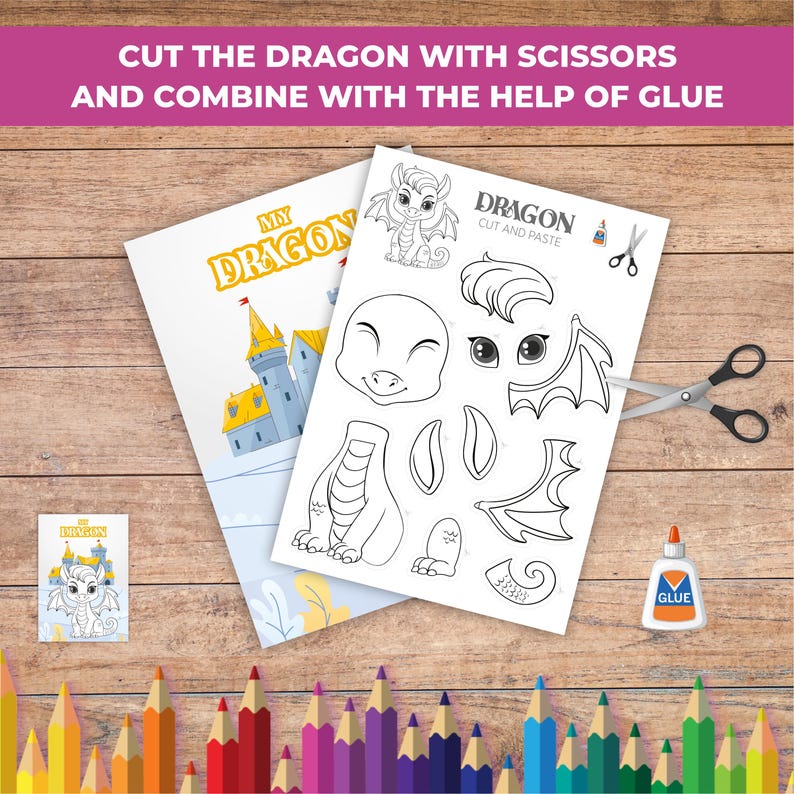 Create Your Own Fun Dragon! Cut-and-paste and Color Craft Activity, Fun ...