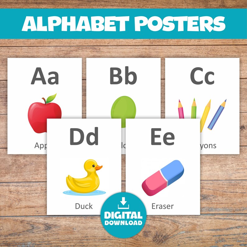 Learning the Alphabet, Alphabet Cards, Fun Learning With Letters and ...