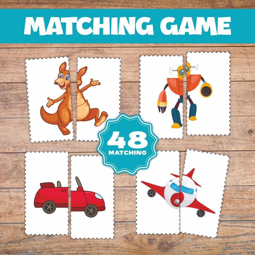 Matching Game: Cars, Animals, Planes and Robots, Fun Matching With ...