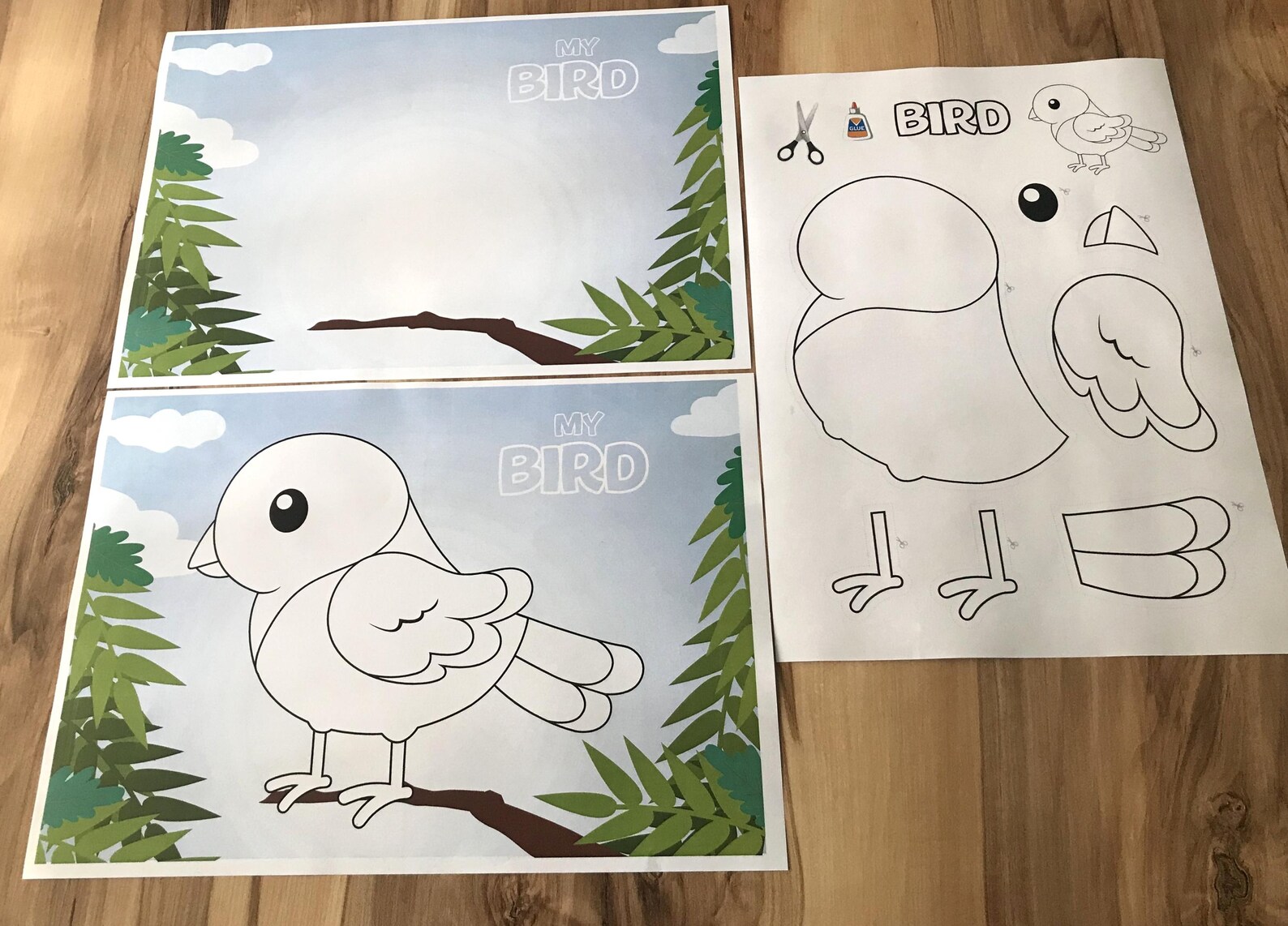 Create Your Own Fun Cut and Paste Bird!, Cut and Paste Craft Activity ...