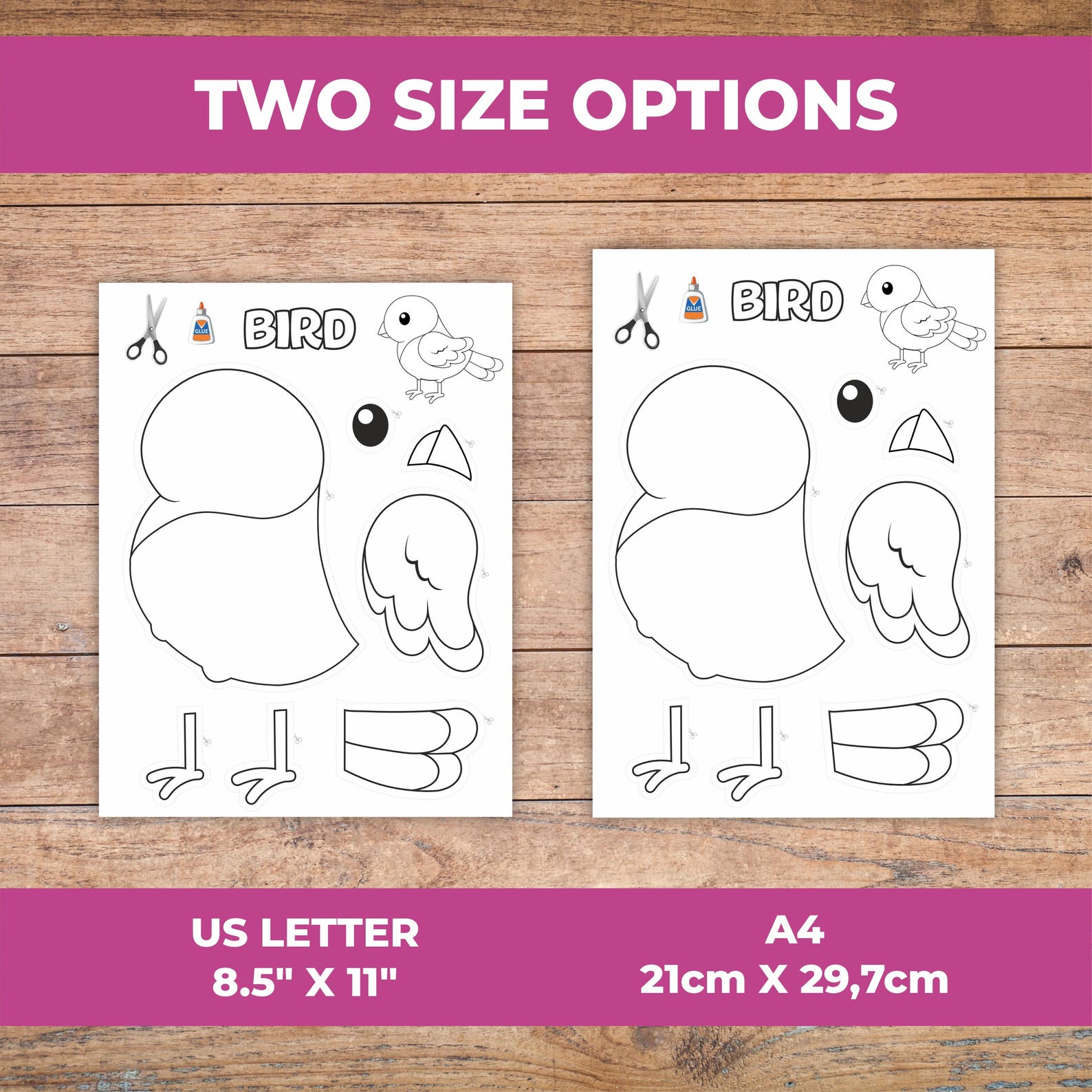 Create Your Own Fun Cut and Paste Bird!, Cut and Paste Craft Activity ...