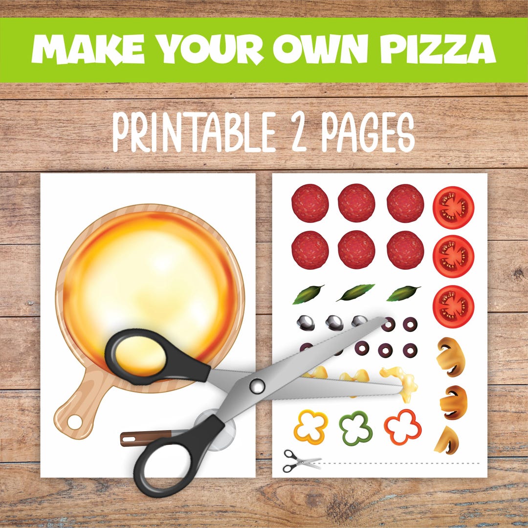 Make Your Own Pizza! Cut and Paste Activity, Fun Pizza Preparation ...