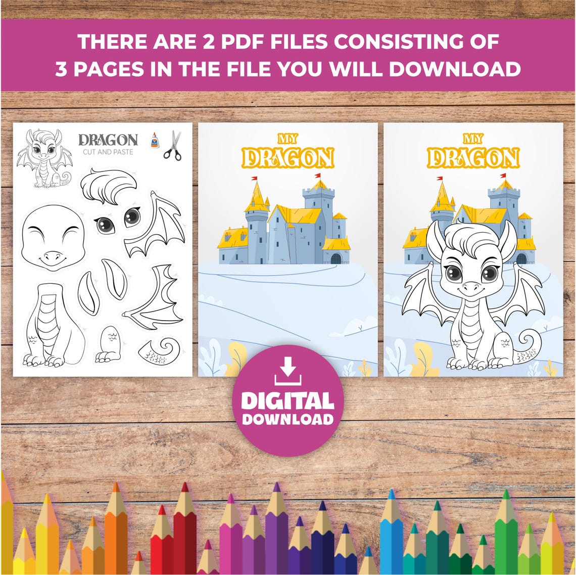 Create Your Own Fun Dragon! Cut-and-paste and Color Craft Activity, Fun ...