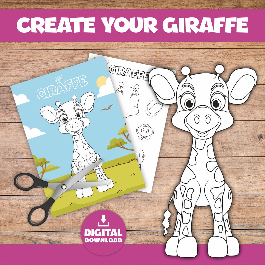 Get Creative With DIY Cut and Glue Giraffe Kit! A Fun Activity to ...