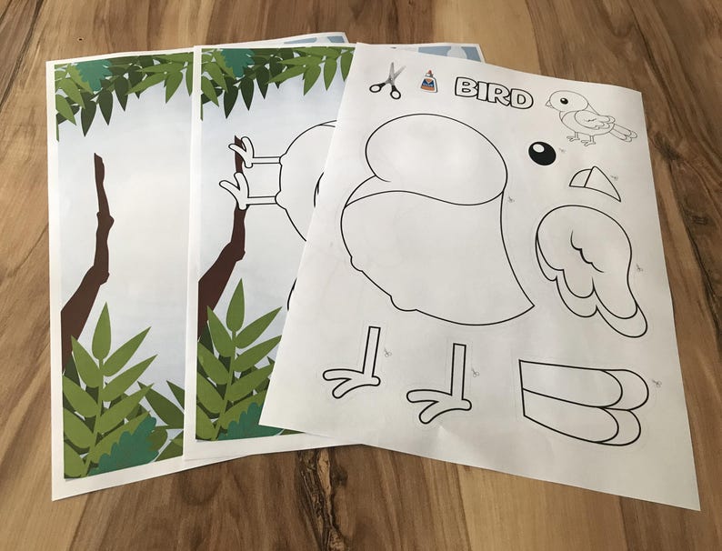 Create Your Own Fun Cut and Paste Bird!, Cut and Paste Craft Activity ...