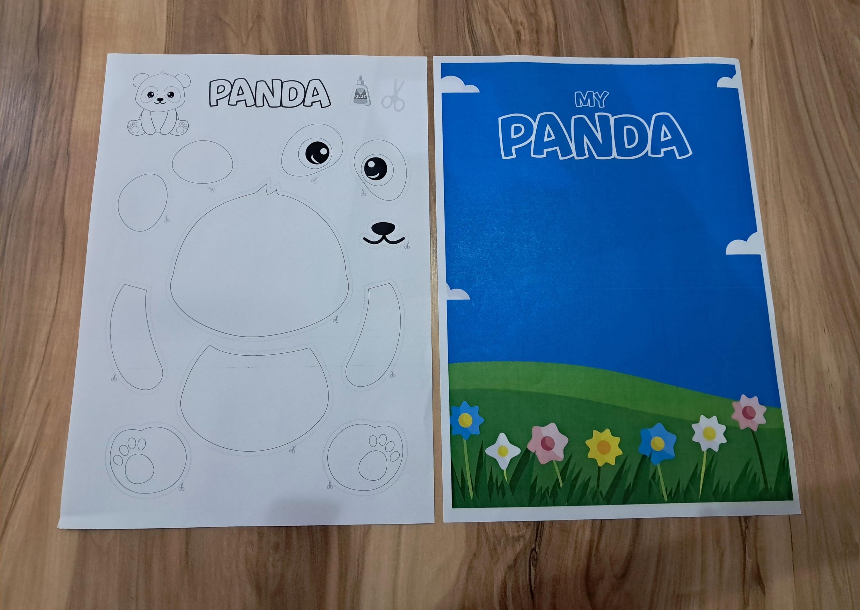 Panda Cut and Paste Craft, Paper Panda Decorations, Printable Activity ...