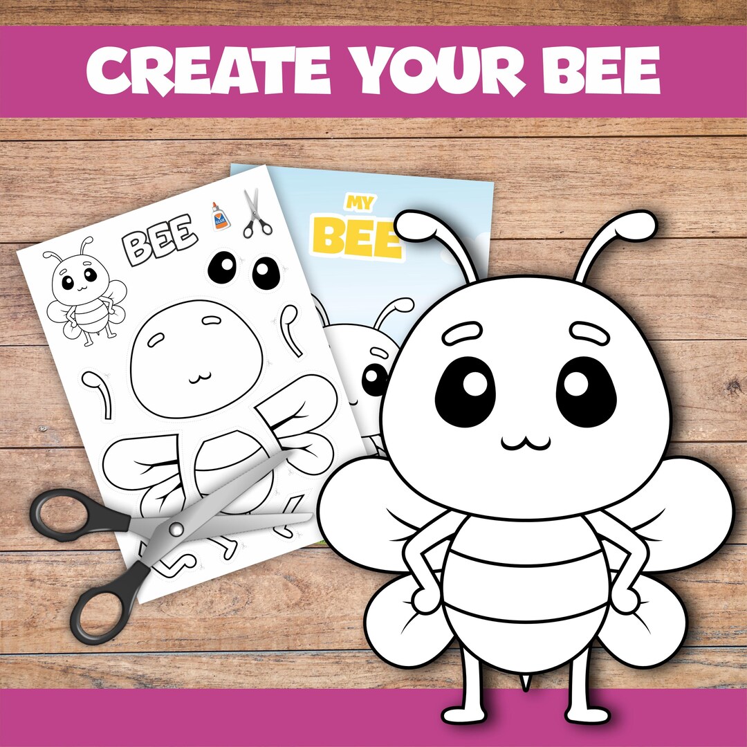 Create Your Own Fun Bee! Cut-paste and Color Craft Activity, Fun Bee ...